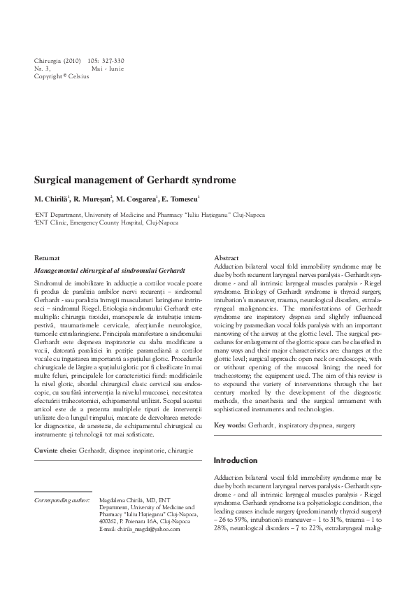 (PDF) Surgical management of Gerhardt syndrome
