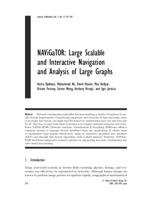 (PDF) NAViGaTOR: Large Scalable and Interactive Navigation and Analysis ...