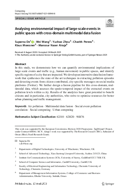 (PDF) Analysing environmental impact of large-scale events in public ...