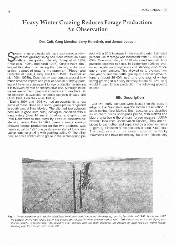 (PDF) Heavy winter grazing reduces forage production: an observation