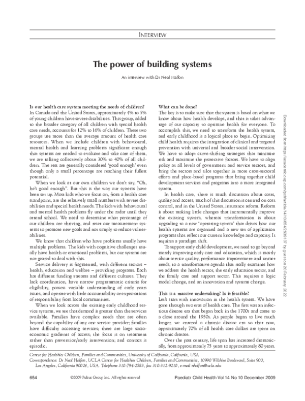 (PDF) The power of building systems