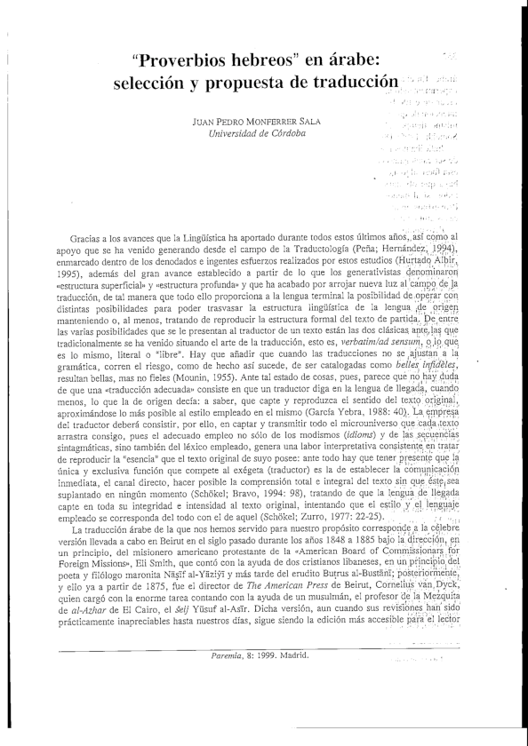 (PDF) Proverbios hebreos" en árabe: selección y propuesta de traducción