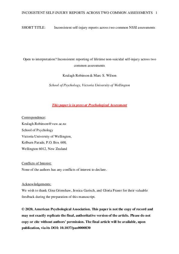 (PDF) Open to interpretation? Inconsistent reporting of lifetime non ...