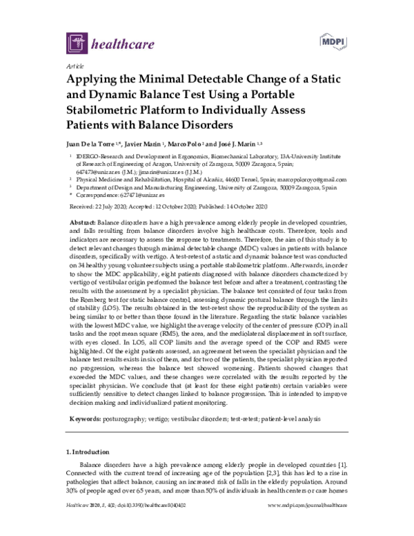 (PDF) Applying the Minimal Detectable Change of a Static and Dynamic ...