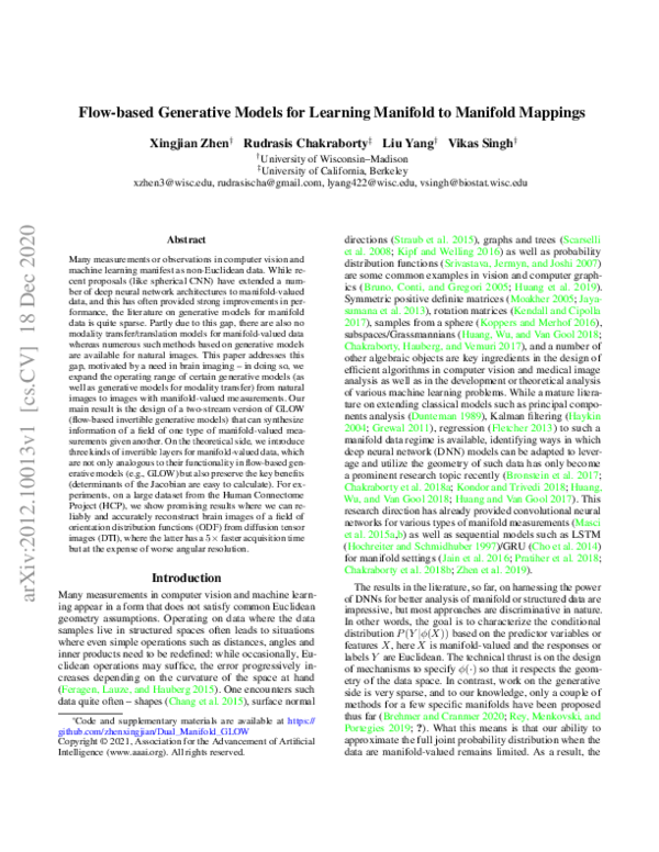 (PDF) Flow-based Generative Models for Learning Manifold to Manifold ...