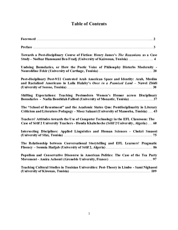 (PDF) Table of Contents | Amira Achouri - Academia.edu