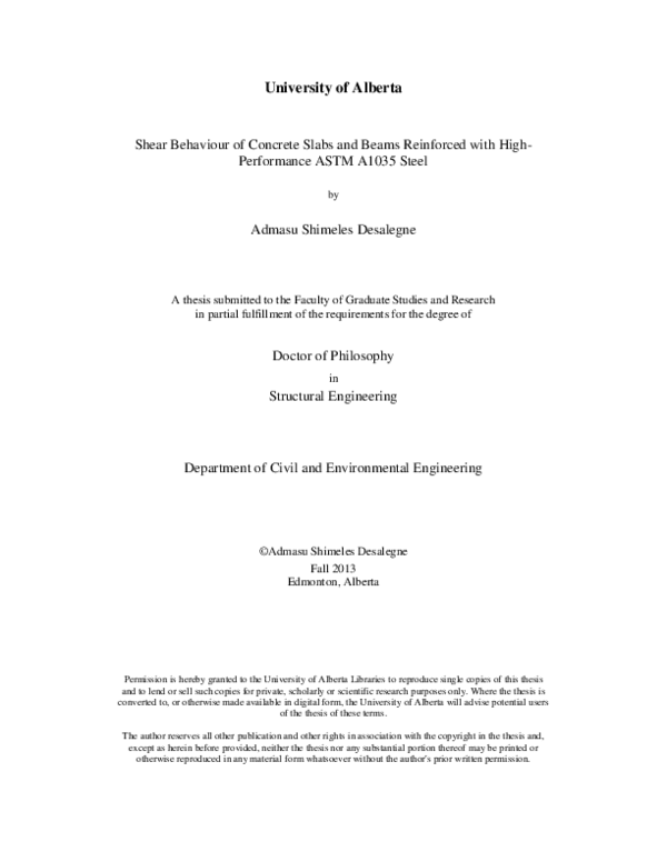 (PDF) Shear Behaviour of Concrete Slabs and Beams Reinforced with High ...