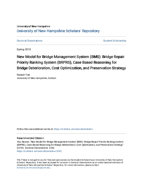 (PDF) New Model for Bridge Management System (BMS): Bridge Repair Priority Ranking System (BRPRS ...