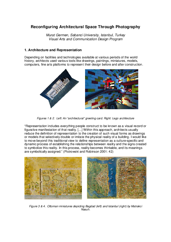 (PDF) Reconfiguring architectural space through photography