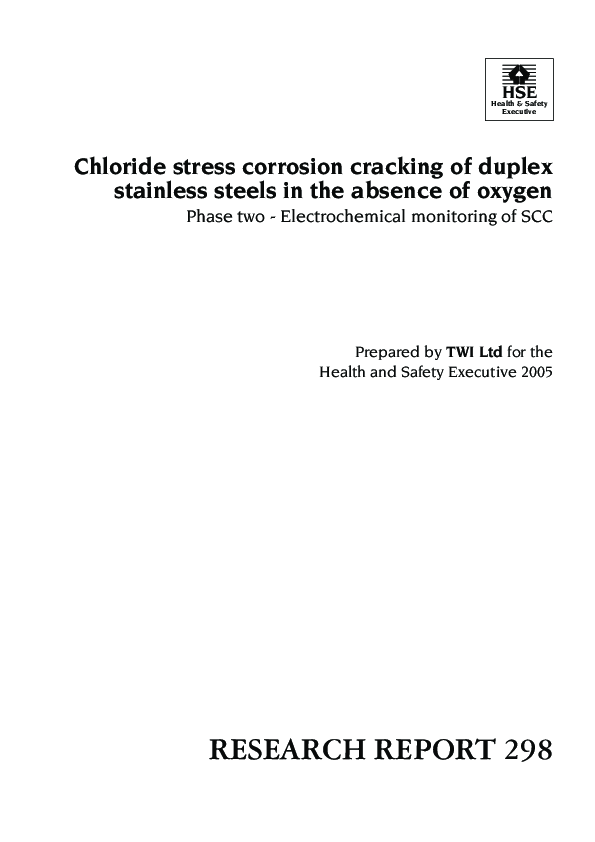 (PDF) Phase two- Electrochemical monitoring of SCC