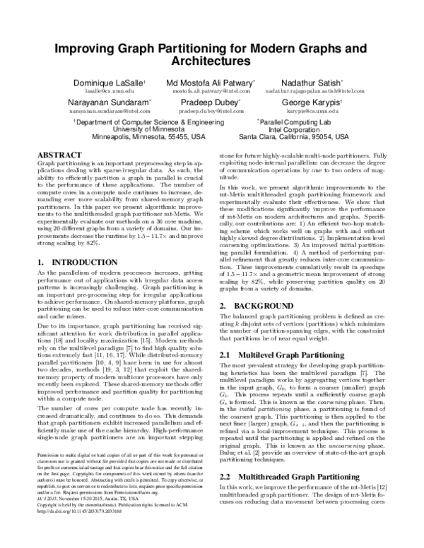 Pdf Improving Graph Partitioning For Modern Graphs And Architectures 7640