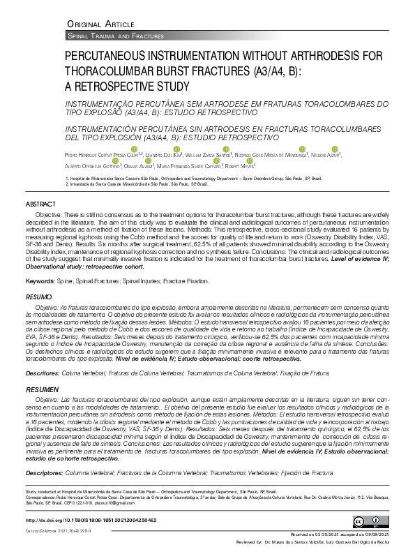(PDF) Percutaneous Instrumentation Without Arthrodesis for ...