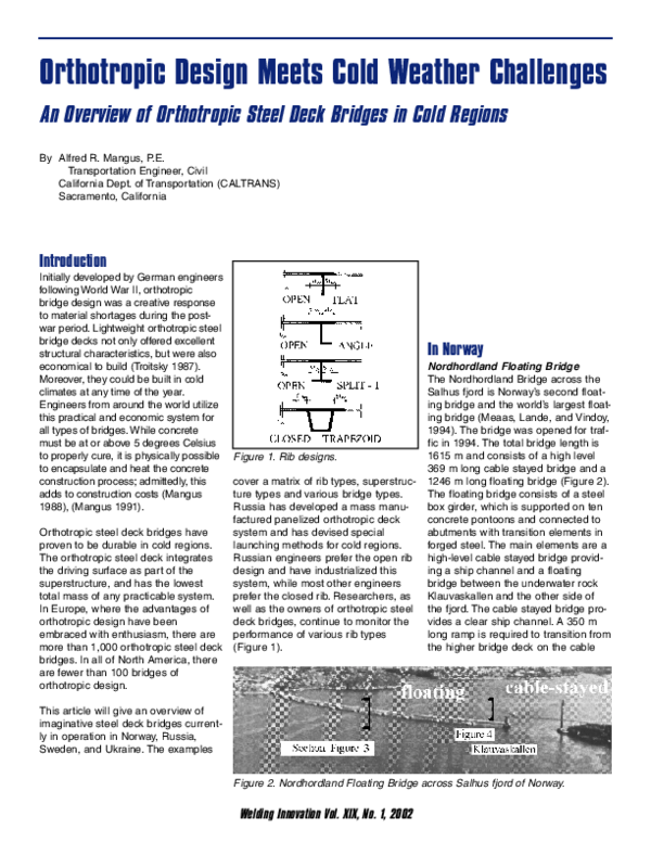 (PDF) Orthotropic Design Meets Cold Weather Challenges An Overview of ...