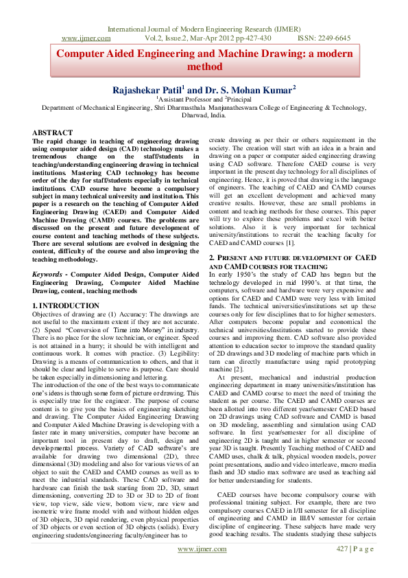 (PDF) Computer Aided Engineering and Machine Drawing: a modern
