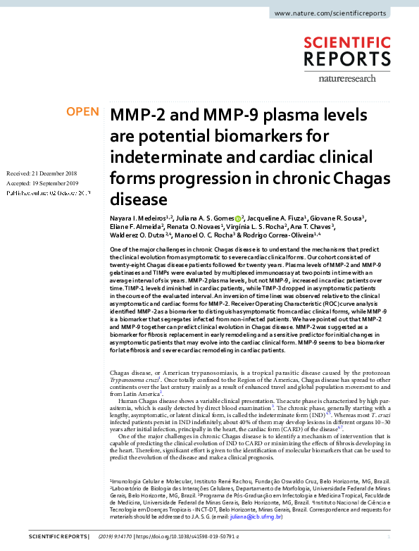 (PDF) MMP-2 and MMP-9 plasma levels are potential biomarkers for ...