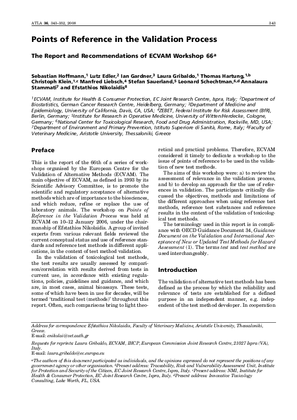 (PDF) Points of reference in the validation process,