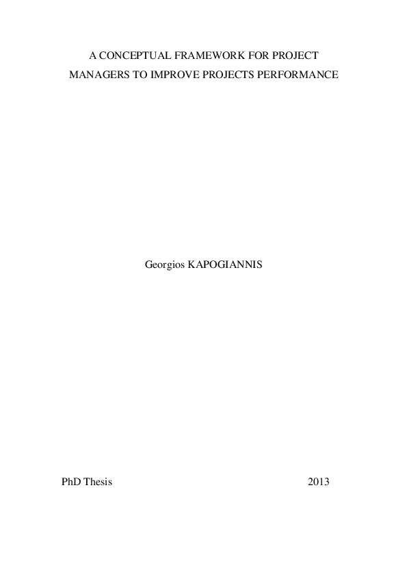 (PDF) Managers to Improve Project Performance