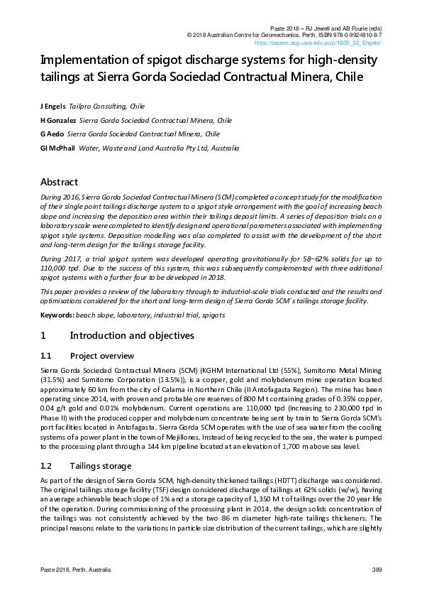 (PDF) Implementation of spigot discharge systems for high-density ...