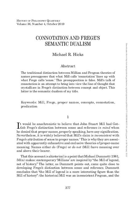 (PDF) Connotation and Frege’s Semantic Dualism