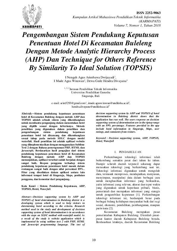 (PDF) Pengembangan Sistem Pendukung Keputusan Penerimaan Penyiar Radio Menggunakan Metode Simple ...