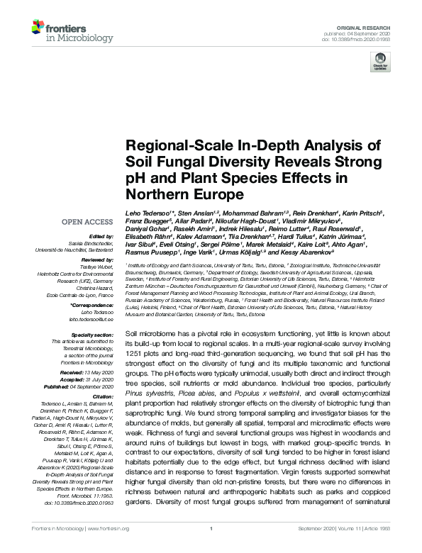 (PDF) Regional-Scale In-Depth Analysis of Soil Fungal Diversity Reveals ...