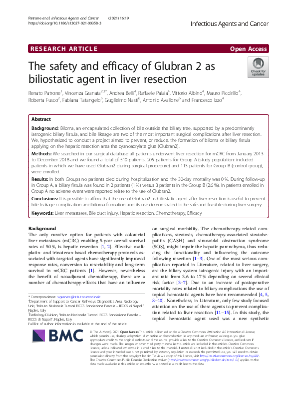 (PDF) The safety and efficacy of Glubran 2 as biliostatic agent in ...