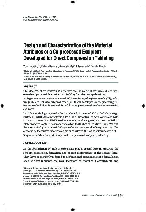 (PDF) Design and characterization of the material attributes of a co ...
