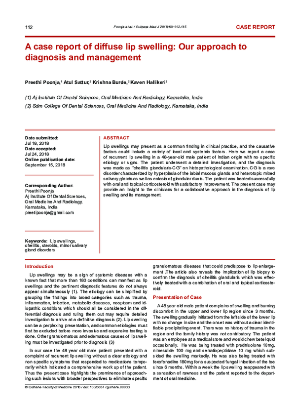 (PDF) A case report of diffuse lip swelling: our approach to diagnosis ...