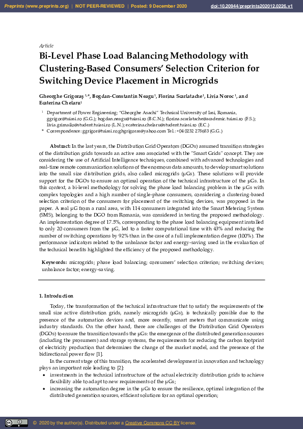 (PDF) Bi-Level Phase Load Balancing Methodology with Clustering-Based Consumers’ Selection ...