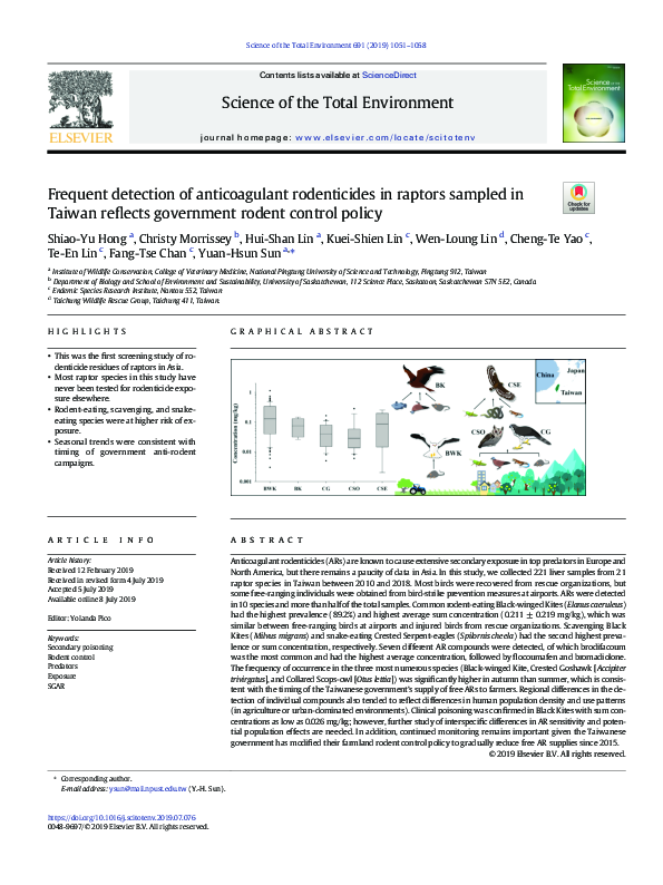 (PDF) Frequent detection of anticoagulant rodenticides in raptors ...