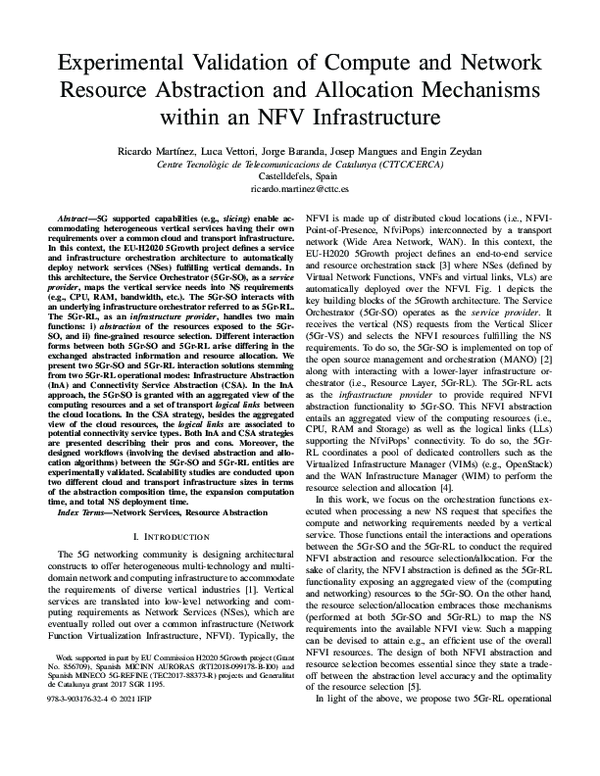 (PDF) Experimental Validation of Compute and Network Resource Abstraction and Allocation ...