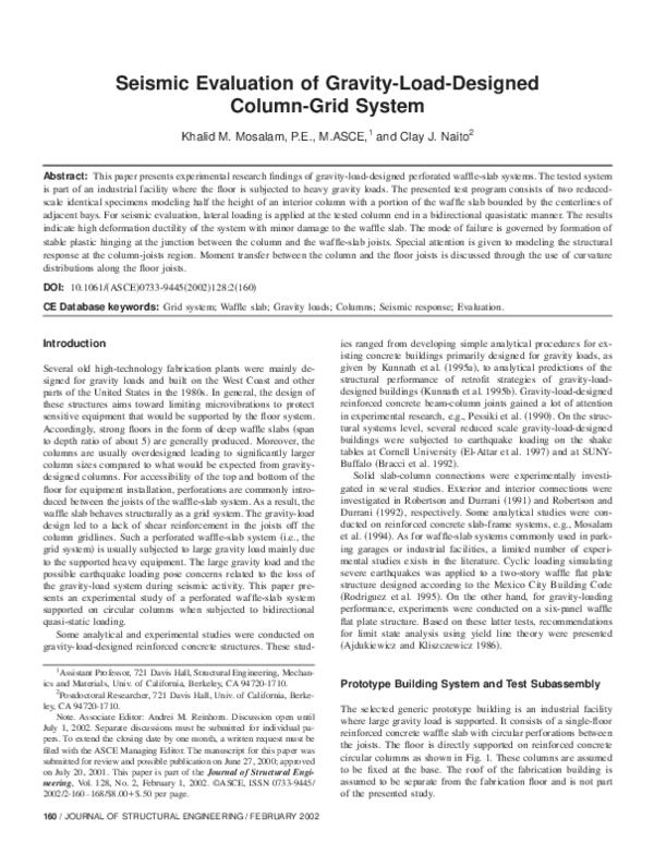 (PDF) Seismic Evaluation of Gravity-Load-Designed Column-Grid System ...