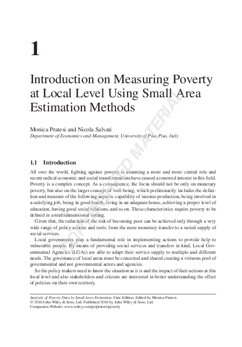 (PDF) Introduction on Measuring Poverty at Local Level Using Small Area ...