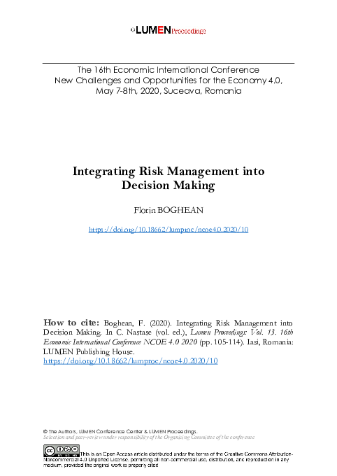 (PDF) Integrating Risk Management Into Decision Making