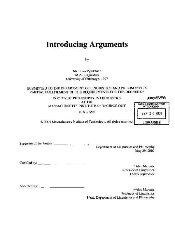 (PDF) Introducing arguments