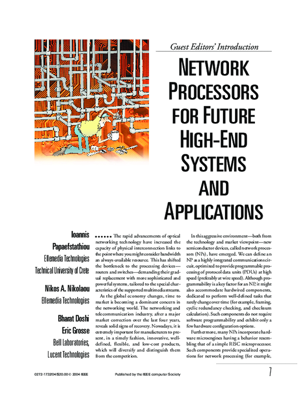 (PDF) Guest Editors' Introduction: Network Processors for Future High-End Systems and Applications