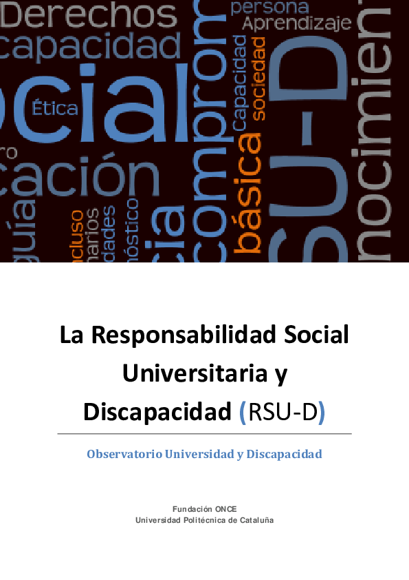 (PDF) La responsabilidad social universitaria y discapacidad (RSU-D)