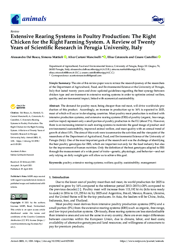 (PDF) Extensive Rearing Systems in Poultry Production: The Right ...