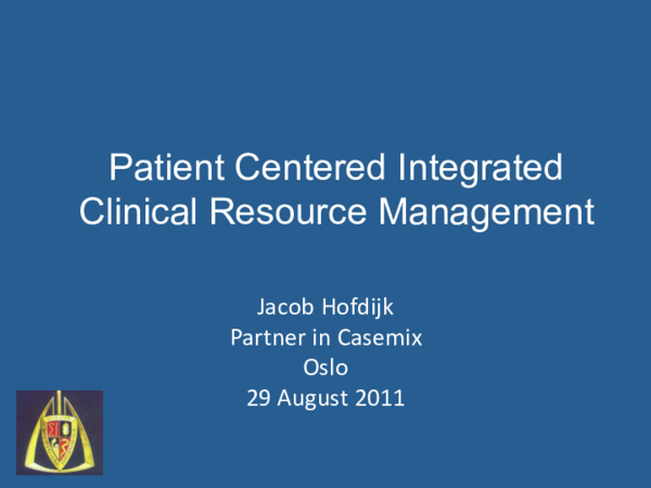 (PDF) Patient centered integrated clinical resource management