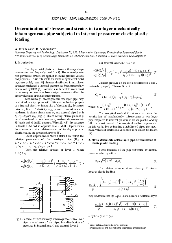 (PDF) Determination of stresses and strains in two-layer mechanically ...