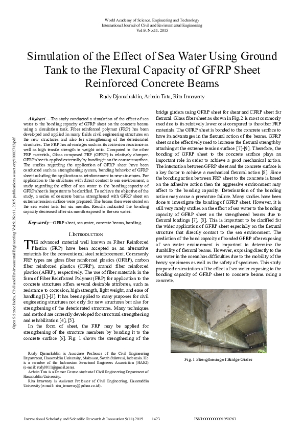 (PDF) Simulation of the Effect of Sea Water Using Ground Tank to the ...