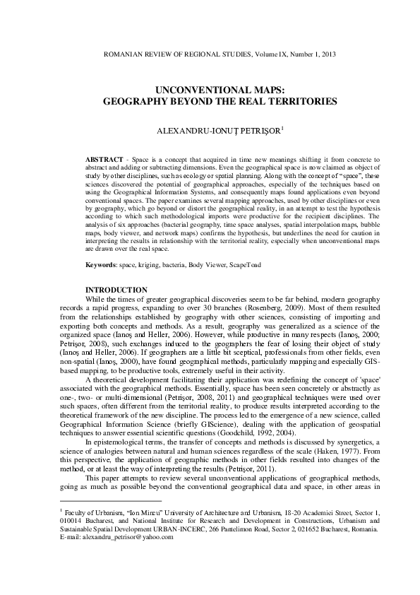 (PDF) Unconventional Maps: Geography Beyond the Real Territories