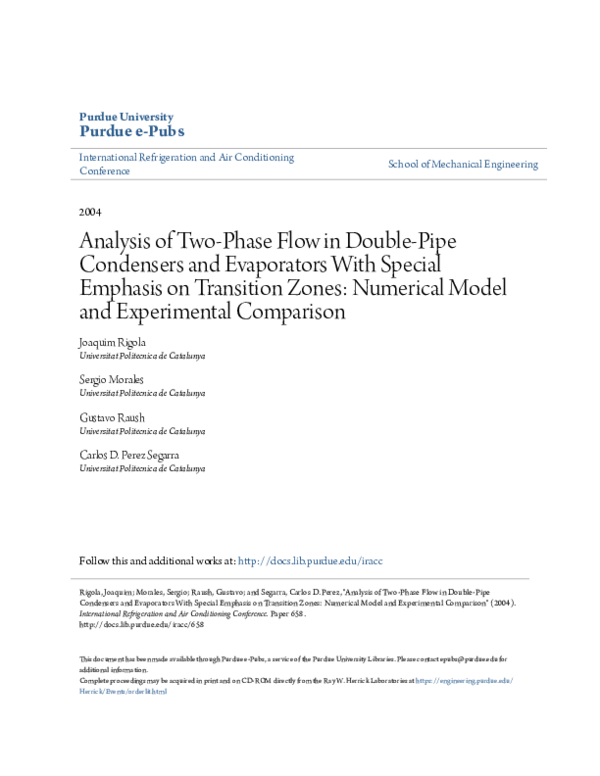 (PDF) Analysis of two-phase flow in double-pipe condensers and evaporators with special emphasis ...