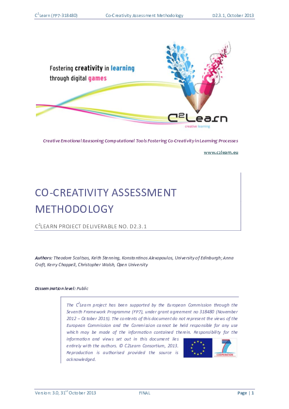 (PDF) Co-Creativity Assessment Methodology