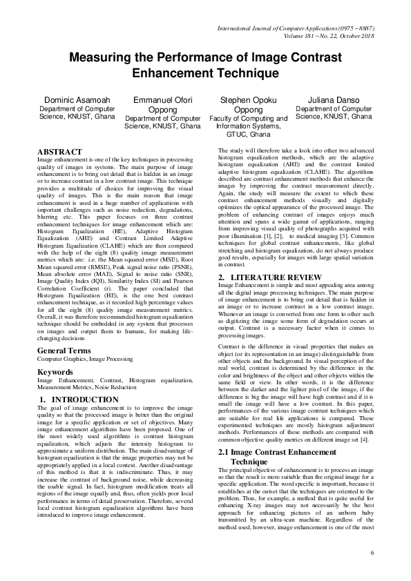 (PDF) Measuring the Performance of Image Contrast Enhancement Technique