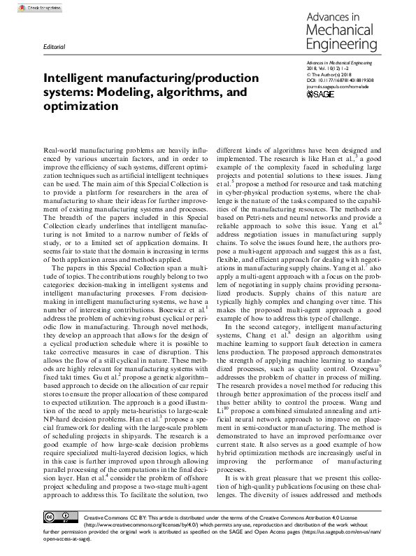 (PDF) Intelligent manufacturing/production systems: Modeling ...