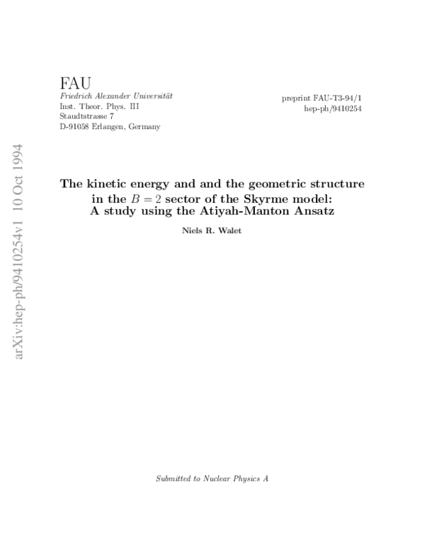 (PDF) The kinetic energy and and the geometric structure in the B=2 ...