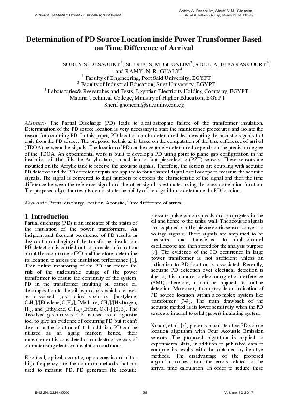 (PDF) Determination of PD Source Location Inside Power Transformer ...