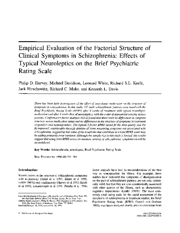 (PDF) Empirical evaluation of the factorial structure of clinical ...