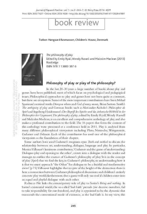 (PDF) The Philosophy of Play